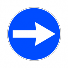 Cartello direzione obbligatoria a destra