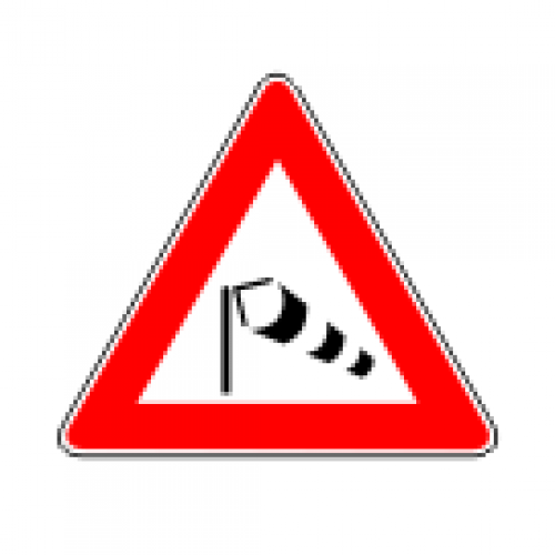 segnale stradale forte vento laterale fig. 33 cds